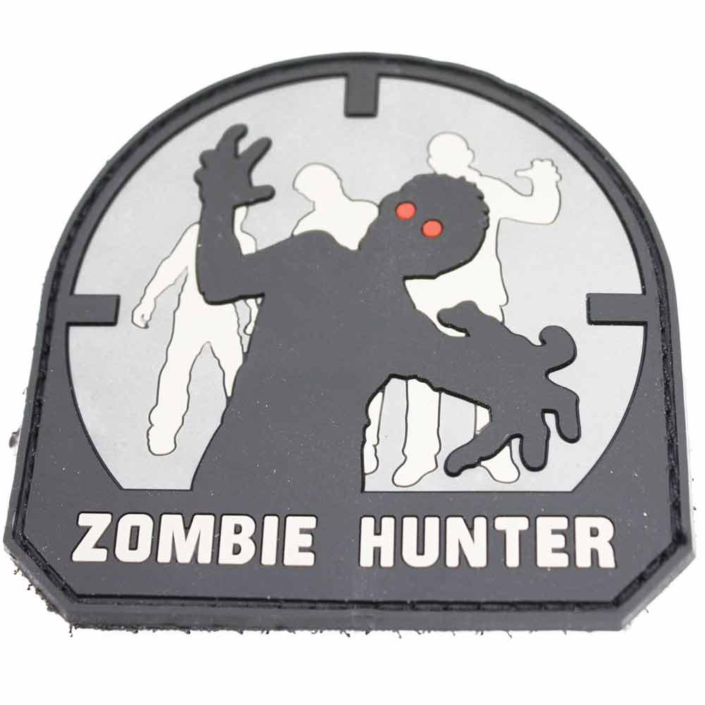 Patch Airsoft Zombie Hunter PVC (Blanc)